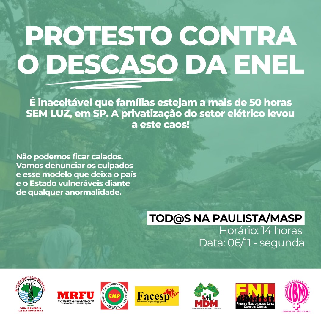 Manifestação denuncia falta de energia elétrica e privatização - Vermelho
